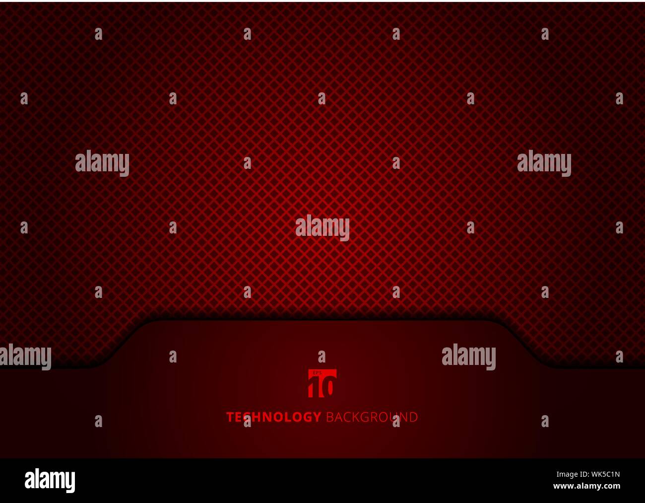 Template technology concept geometric header red and black grid ...