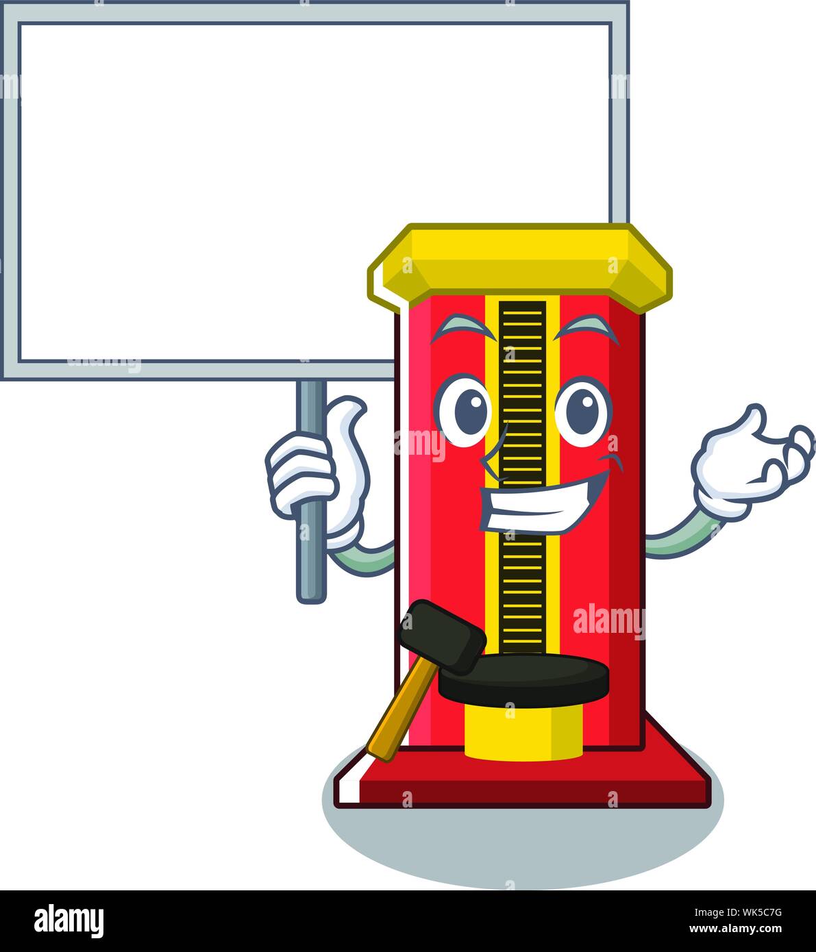 With sign hammer cartoon shaped character game machine Stock Vector ...