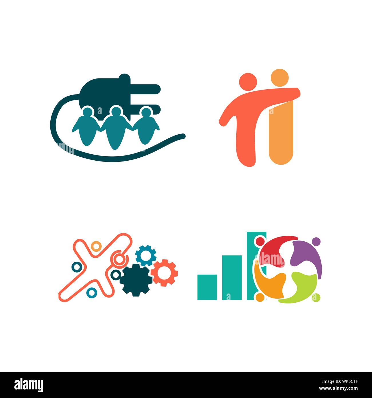 Commitment Teamwork Together Business Logo Illustration Vector Stock ...