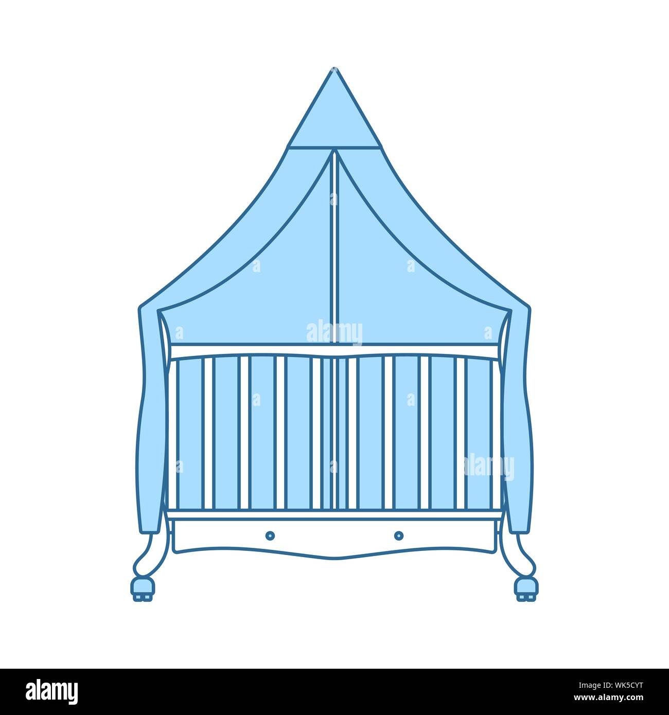 Cradle Icon. Thin Line With Blue Fill Design. Vector Illustration Stock ...