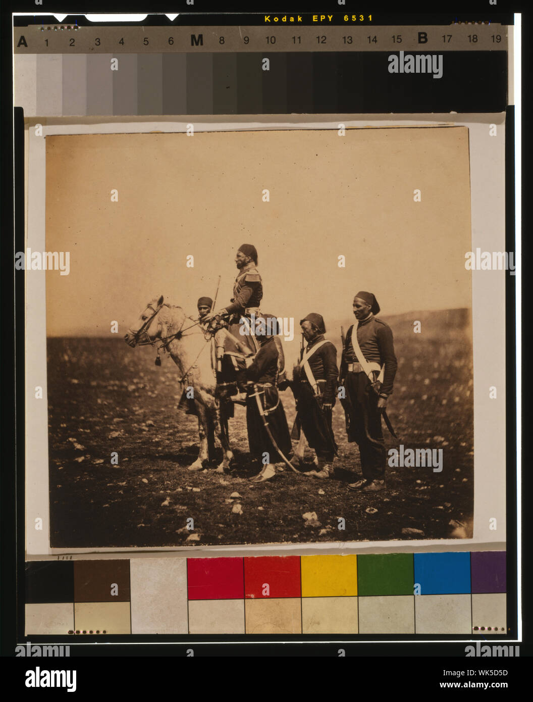 Ismail Pacha on horseback, with Turkish officers Stock Photo - Alamy