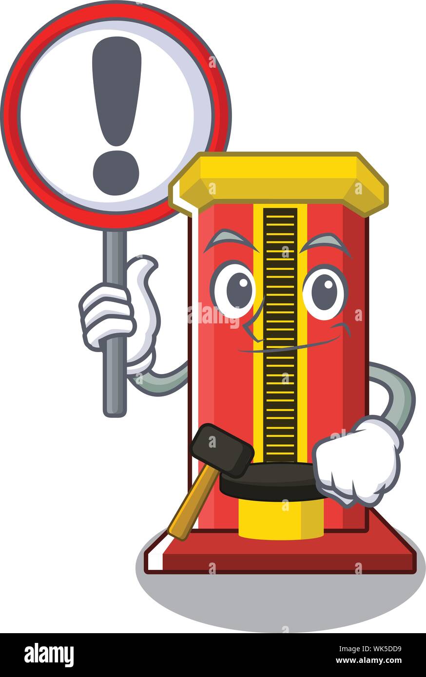 With sign hammer cartoon shaped character game machine Stock Vector ...