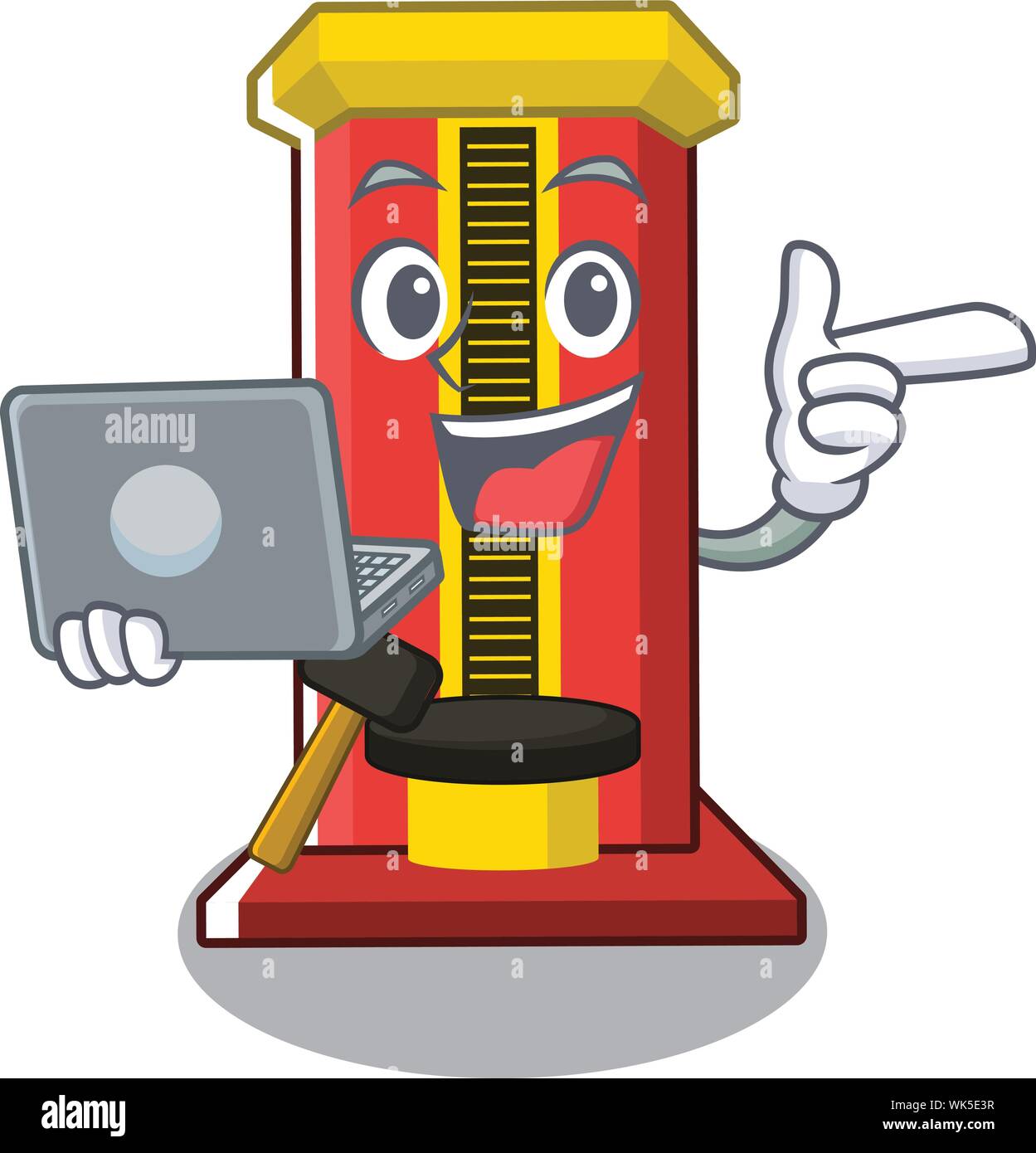 With laptop hammer cartoon shaped character game machine Stock Vector ...