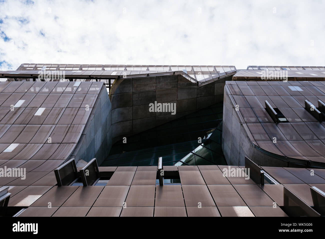 New York City, USA - June 20, 2018: Low angle view of Cooper Square ...