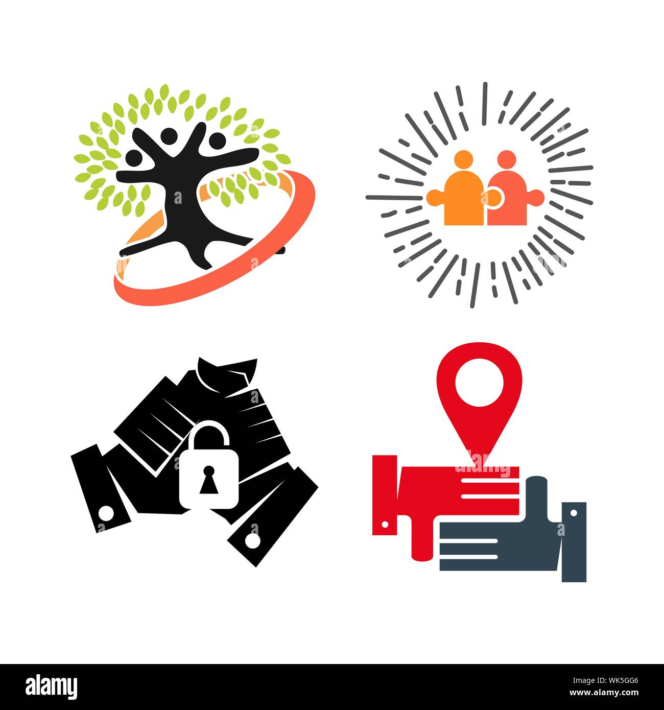 Commitment Teamwork Together Business Logo Illustration Vector Stock ...