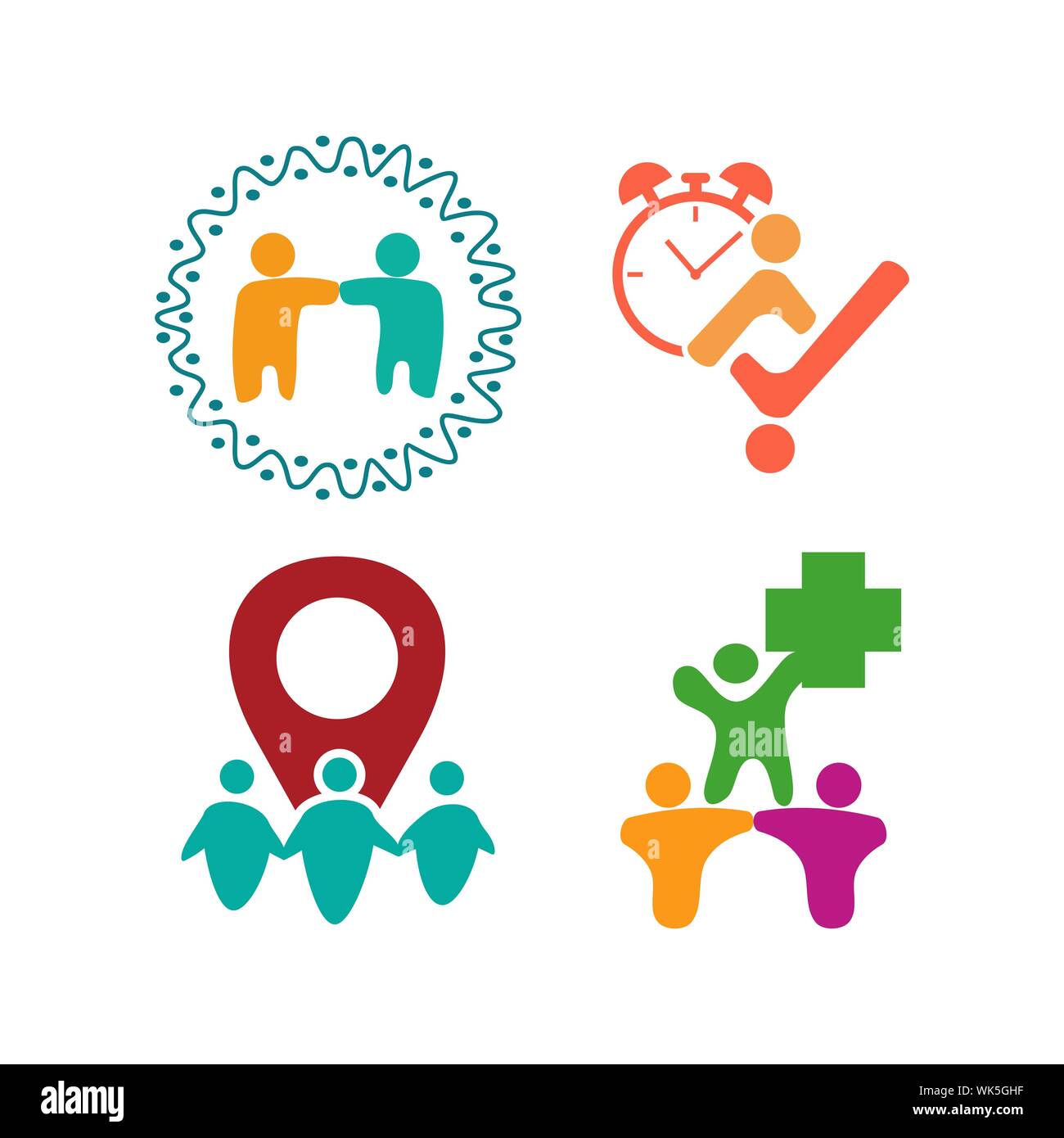 Commitment Teamwork Together Business Logo Illustration Vector Stock ...
