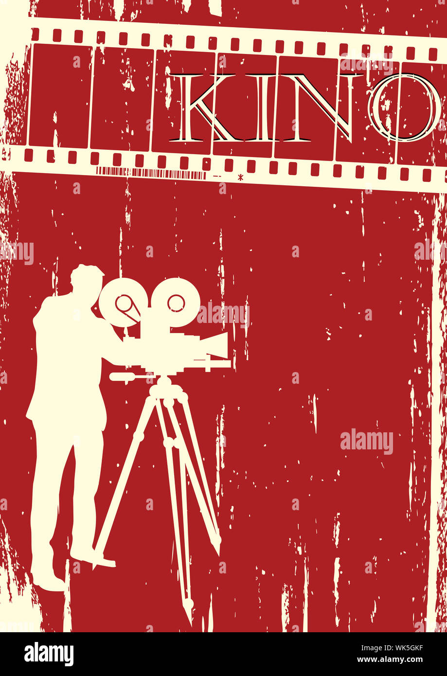 Cinema, movie poster layout, grunge background Stock Photo - Alamy