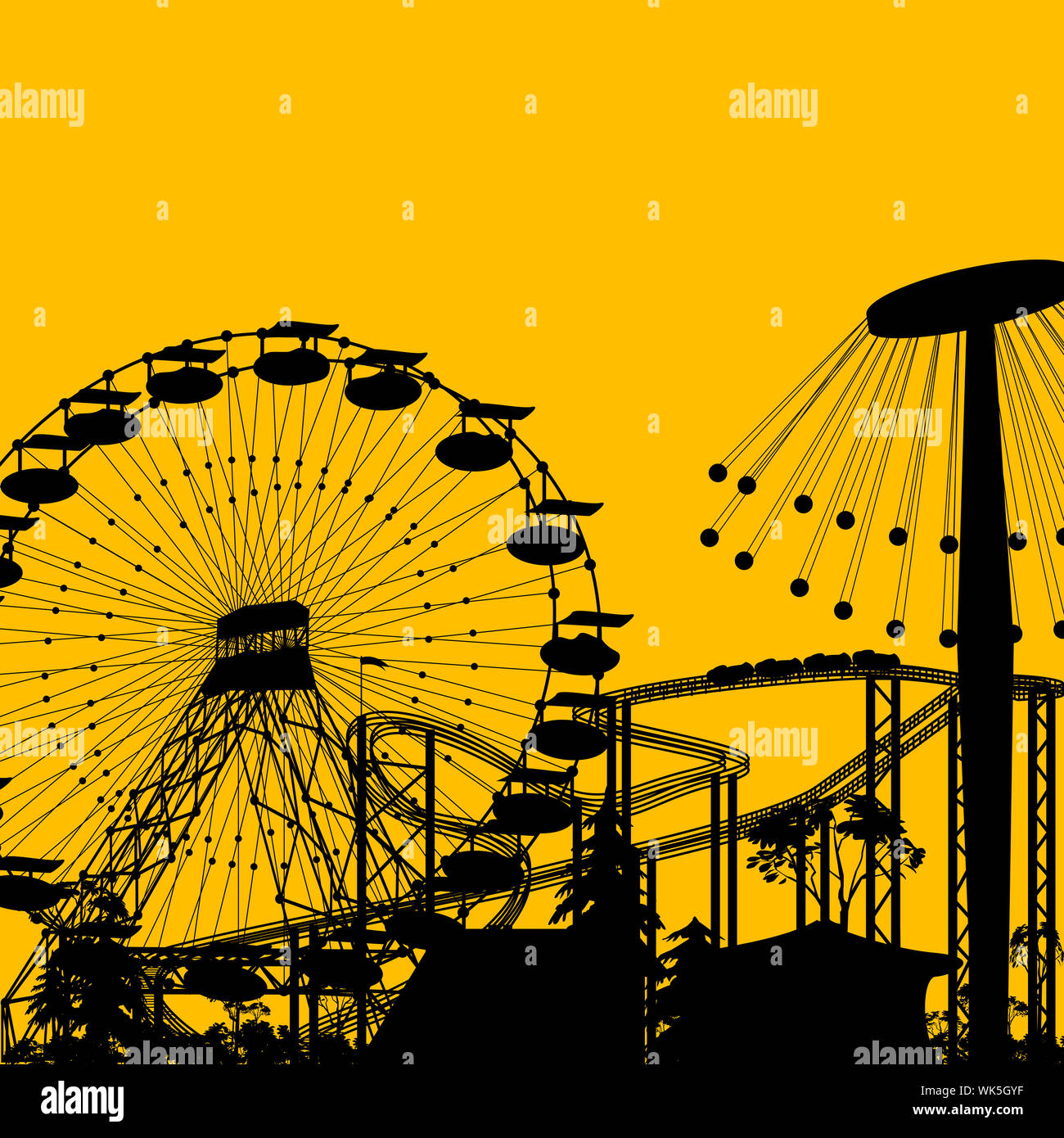 Amusement park background with room for text Stock Photo - Alamy
