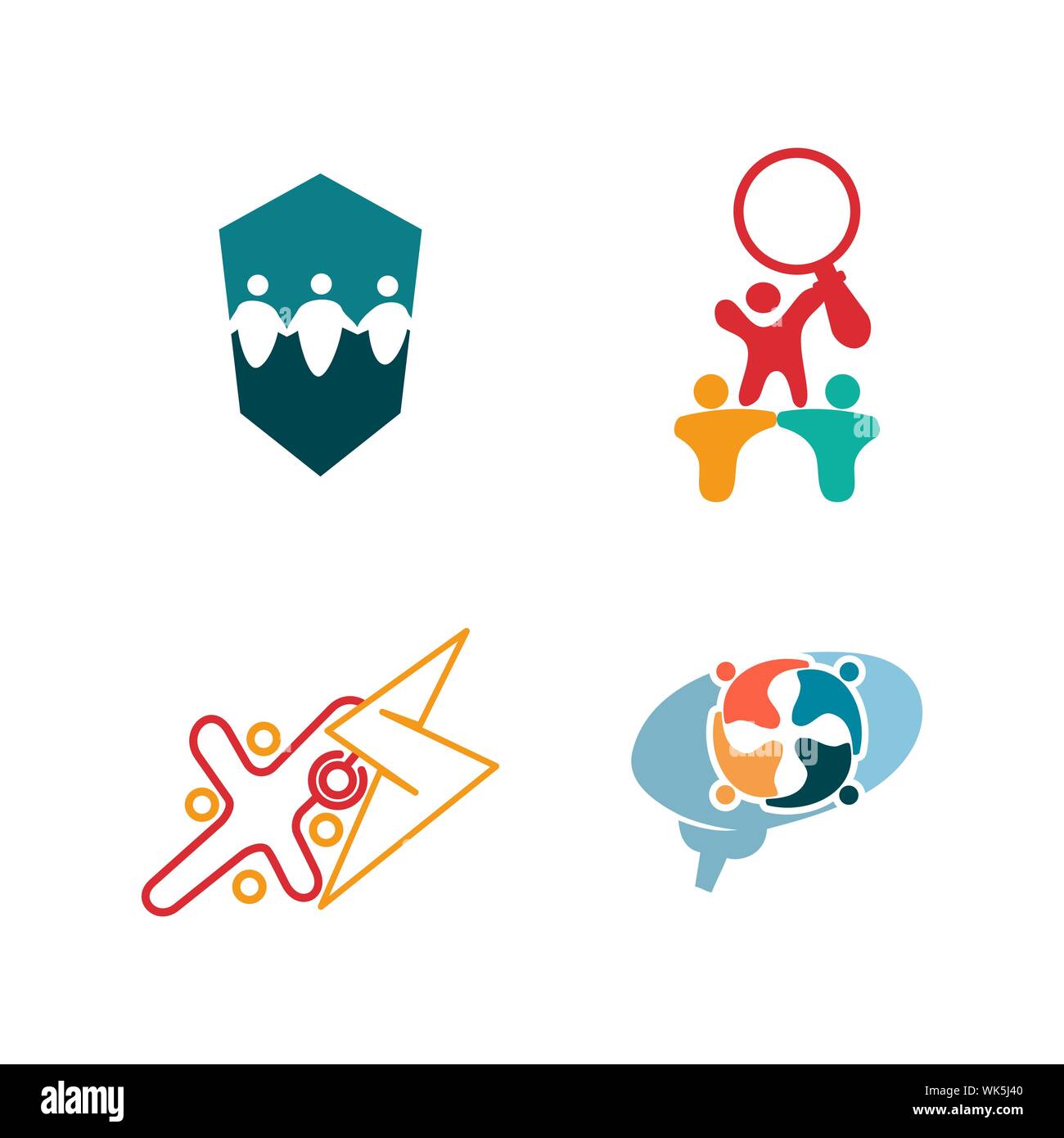 Commitment Teamwork Together Business Logo Illustration Vector Stock ...