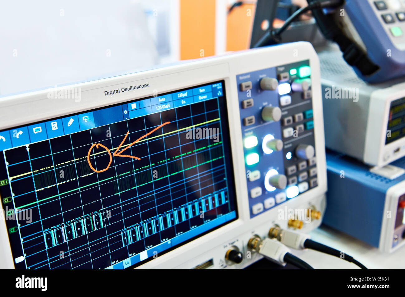 Digital Storage Oscilloscope. Radio measuring instruments Stock Photo ...