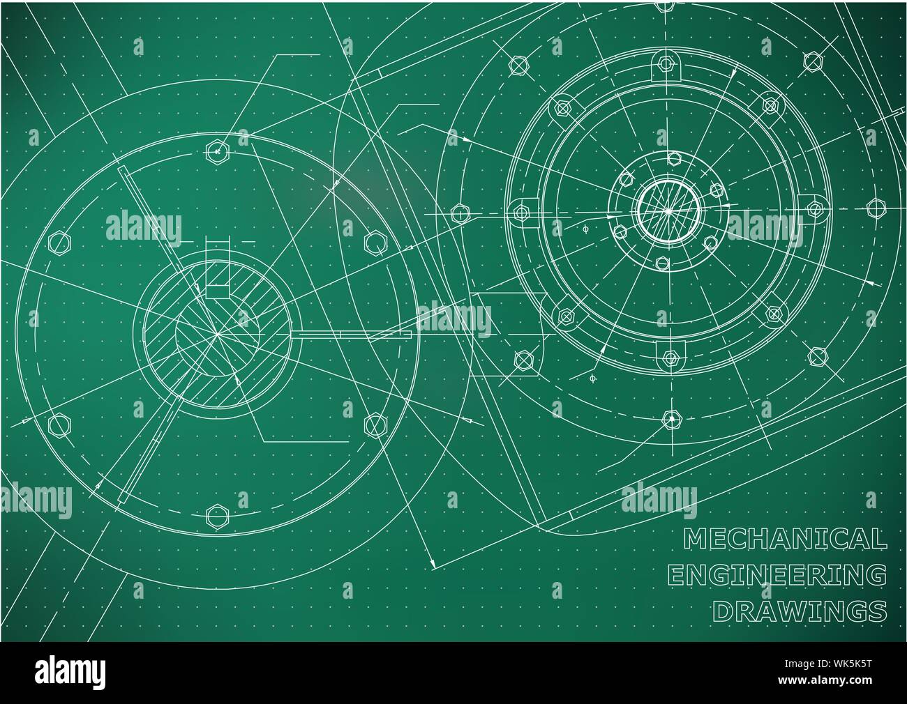 Mechanical engineering drawings. Background for inscription. Vector ...