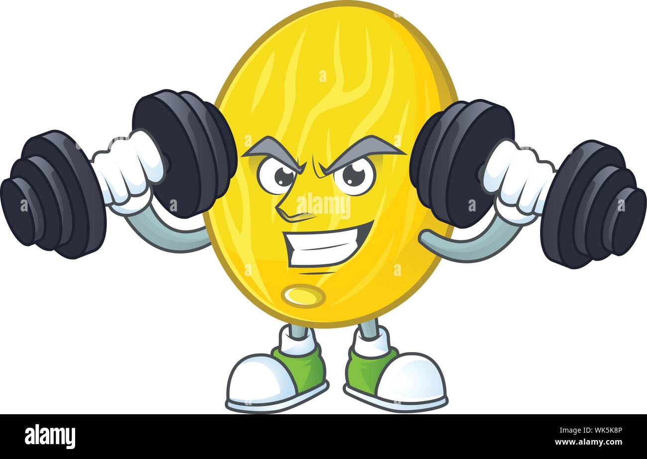 Fitness melon cartoon character for dessert mascot vector illustration ...