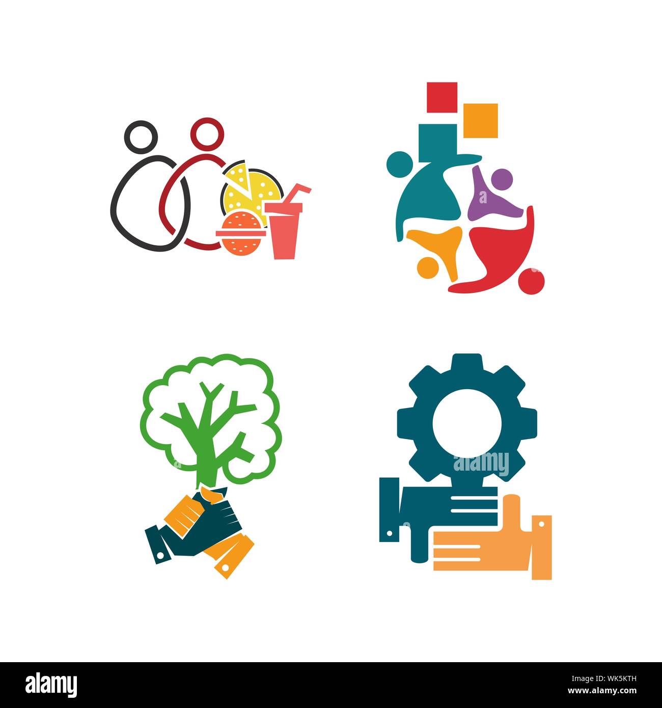 Commitment Teamwork Together Business Logo Illustration Vector Stock ...