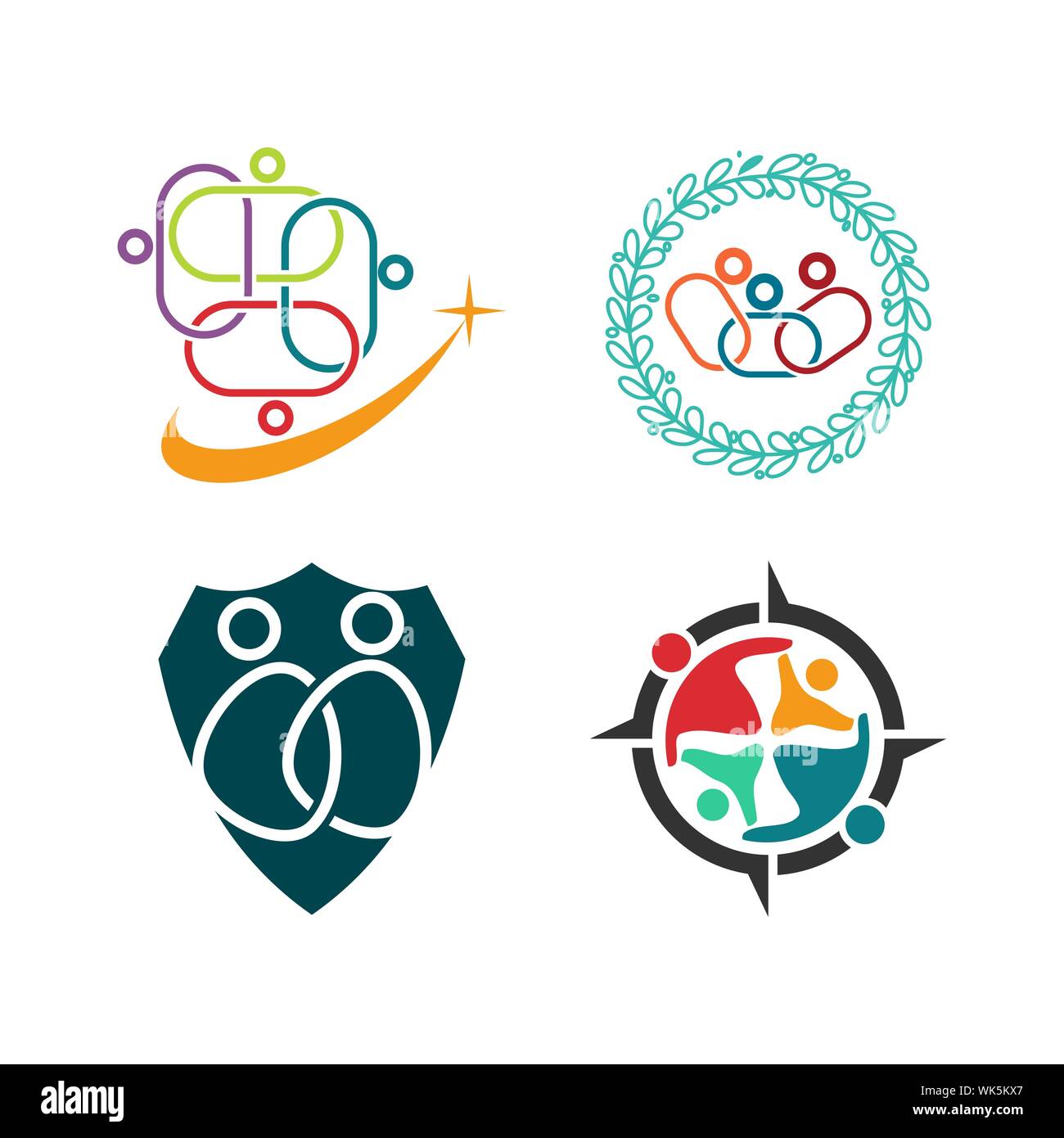 Commitment Teamwork Together Business Logo Illustration Vector Stock ...