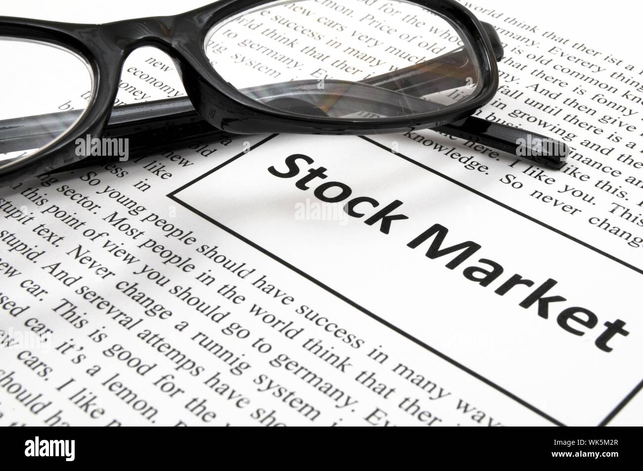 stock market concept with newspaper showing business and finance Stock ...