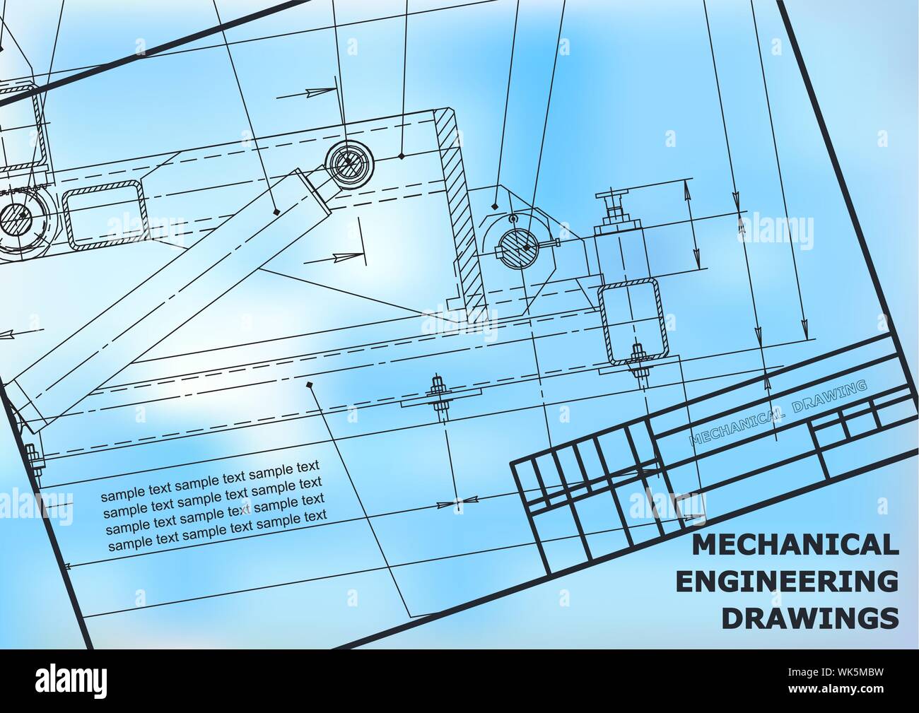 Blue engineering drawings on Stock Vector Images - Alamy