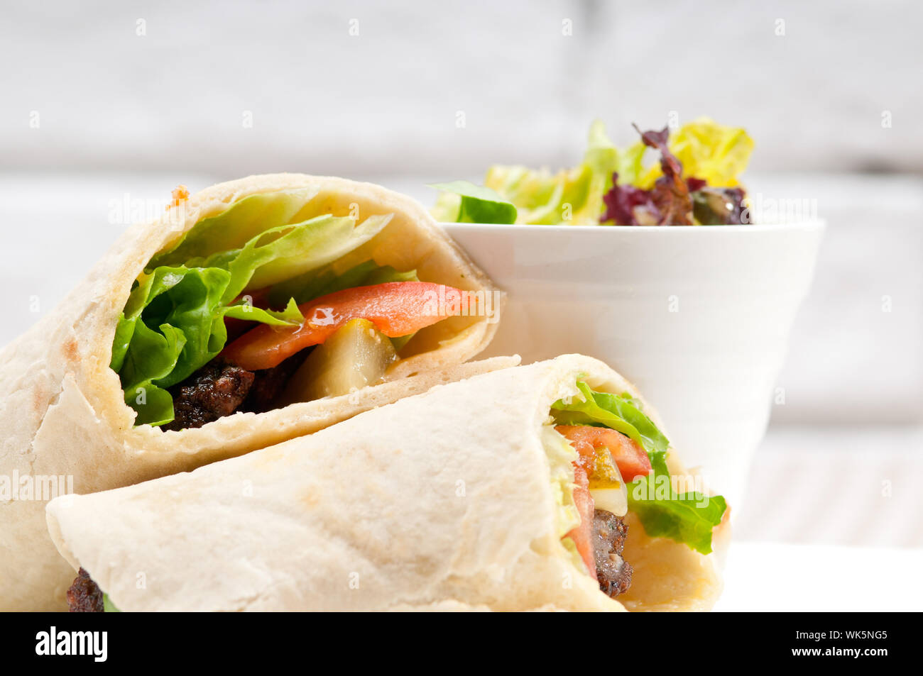 kafta shawarma chicken pita wrap roll sandwich traditional arab mid ...