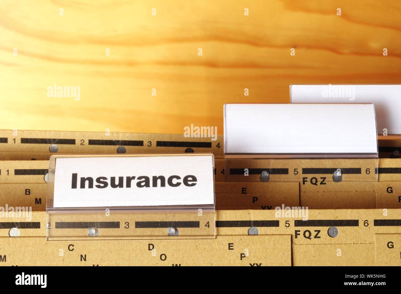 insurance word on business folder showing risk management concept Stock ...