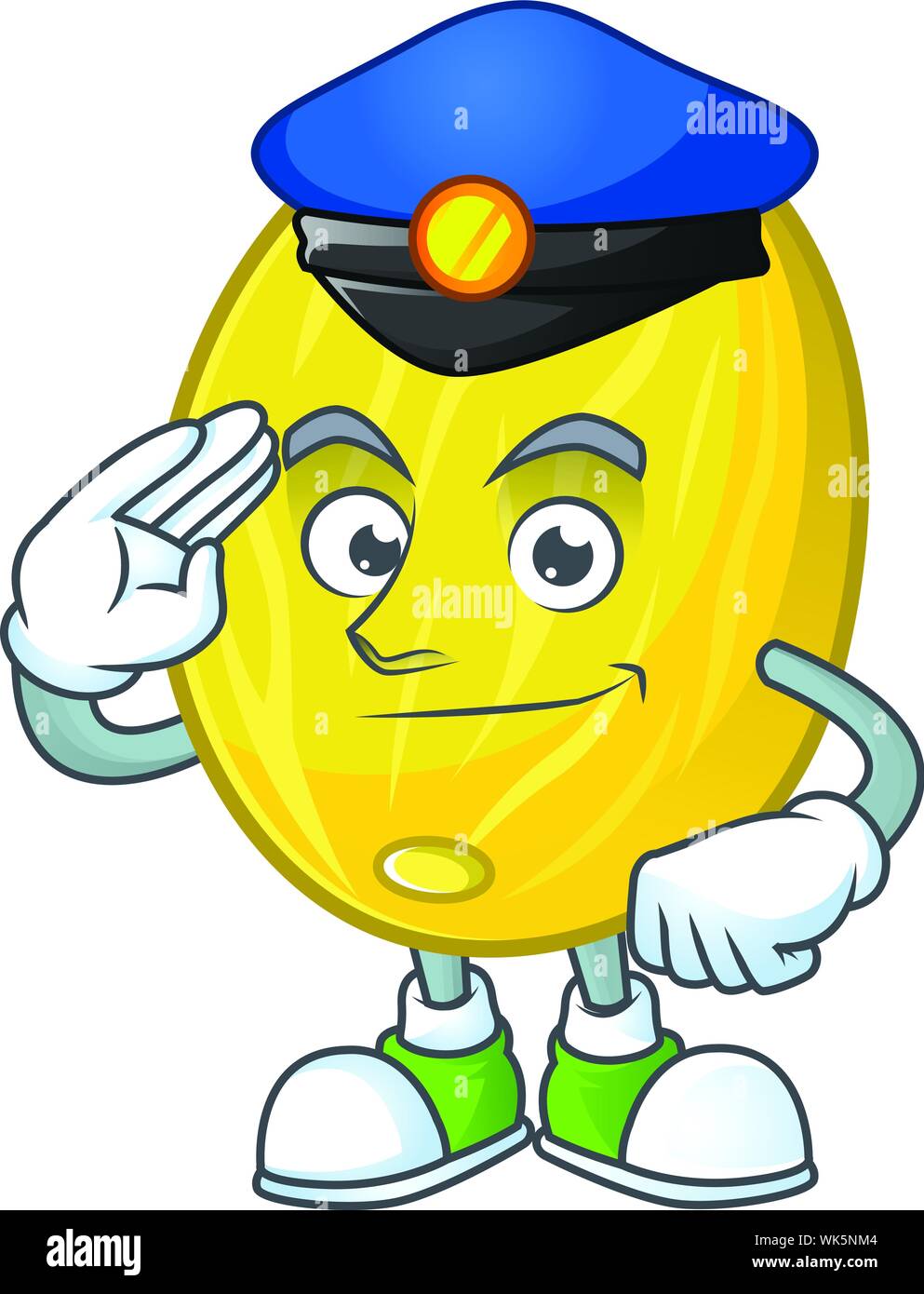 Police melon cartoon character for dessert mascot vector illustration ...