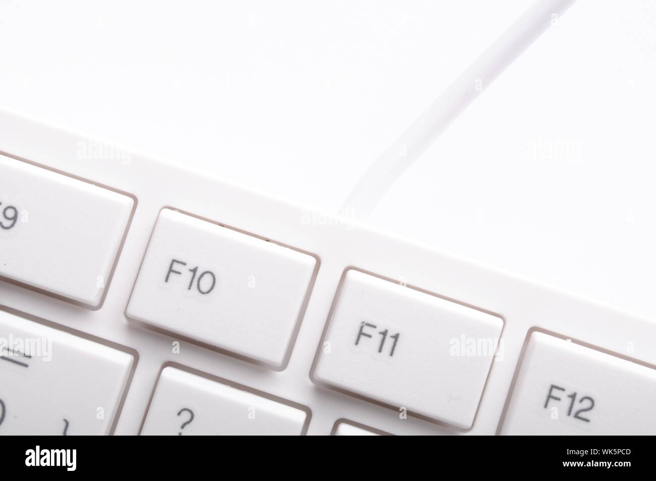 modern computer keyboard on white showing pc or technology concept ...