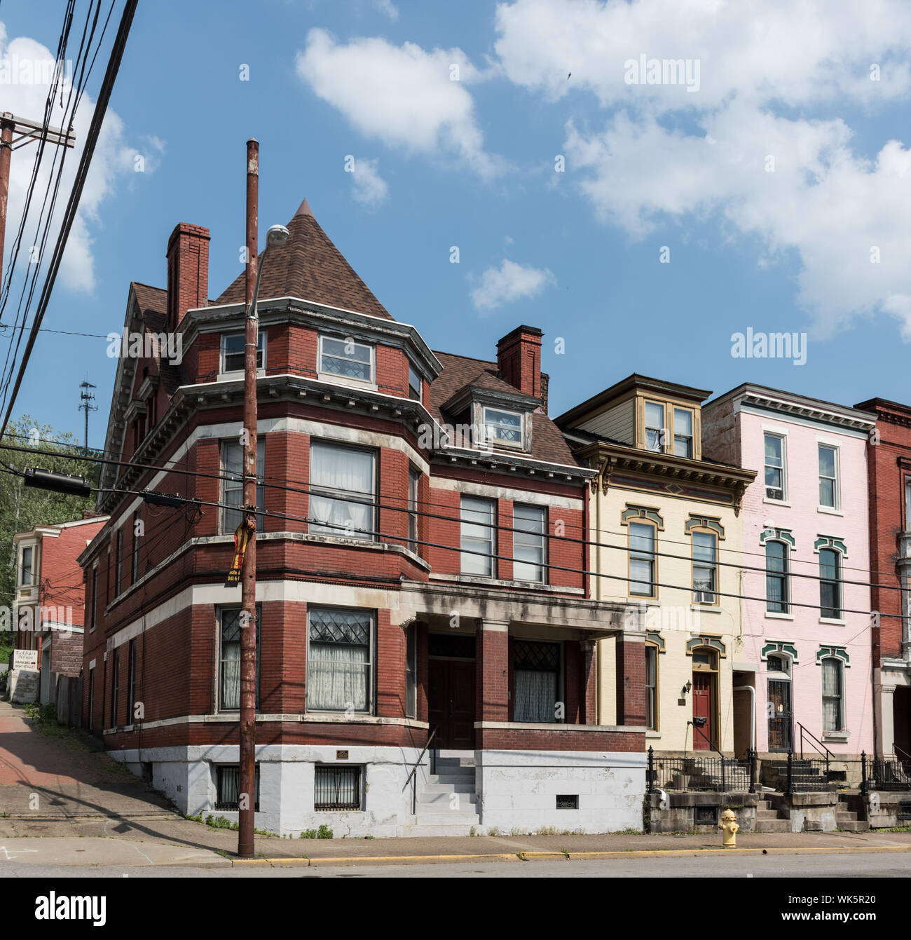 Italianate homes along Chapline Street in downtown Wheeling, West ...