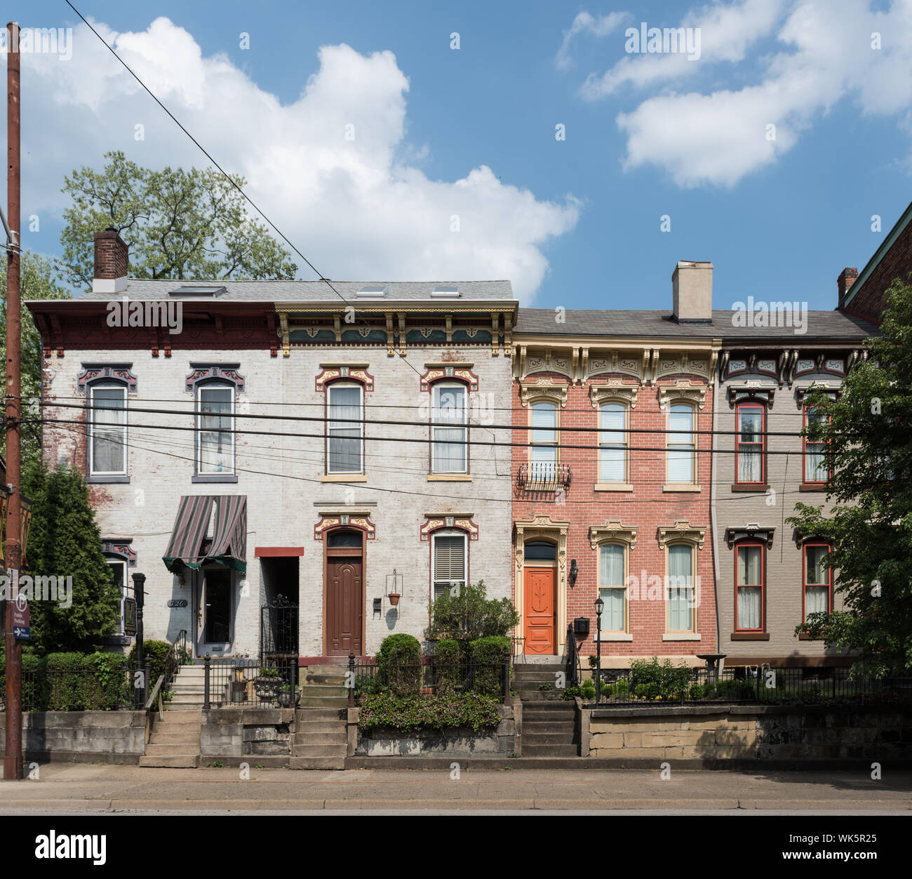 Italianate homes along Chapline Street in downtown Wheeling, West ...