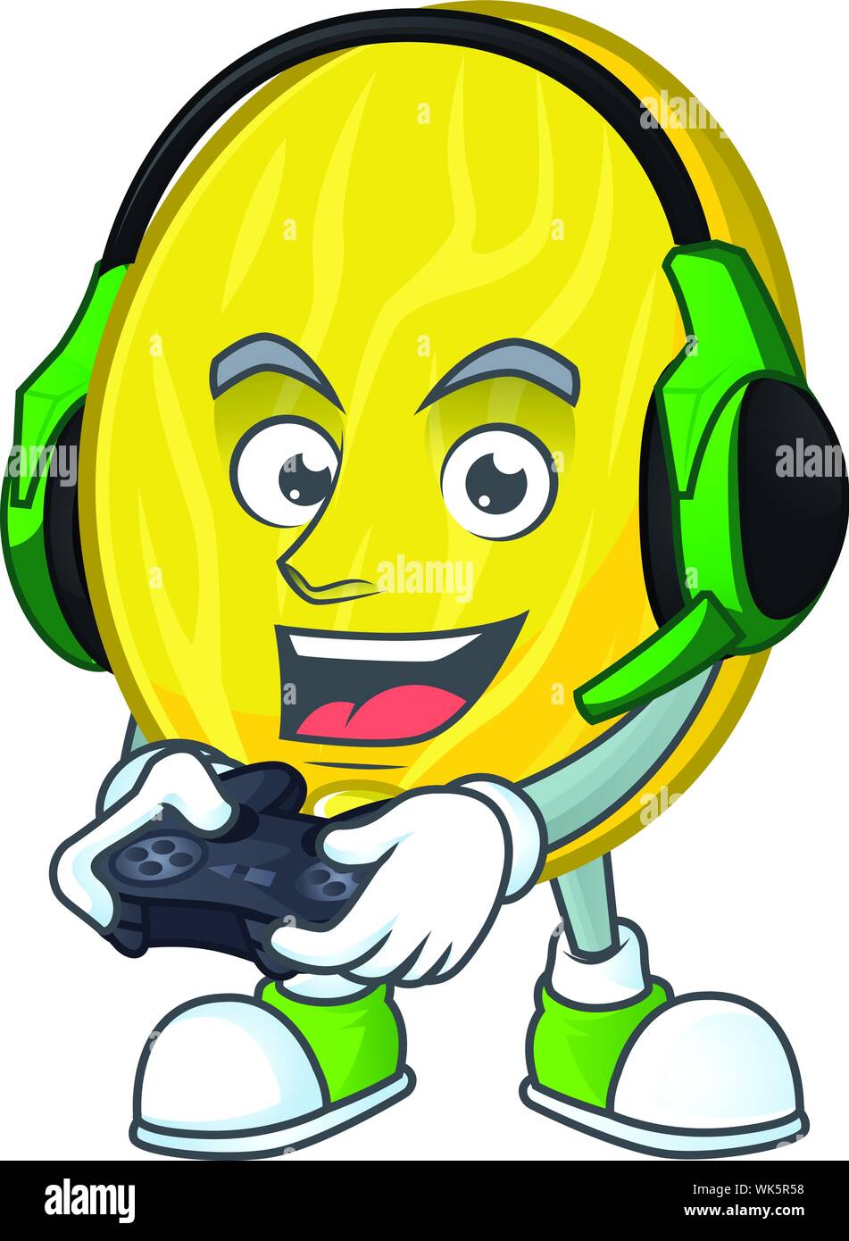 Gaming melon cartoon character for dessert mascot vector illustration ...