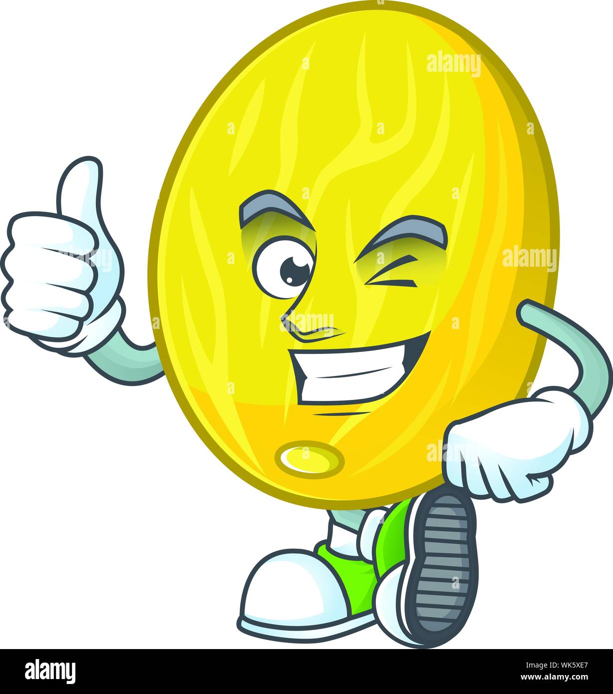 Thumbs up melon cartoon character on white background vector ...