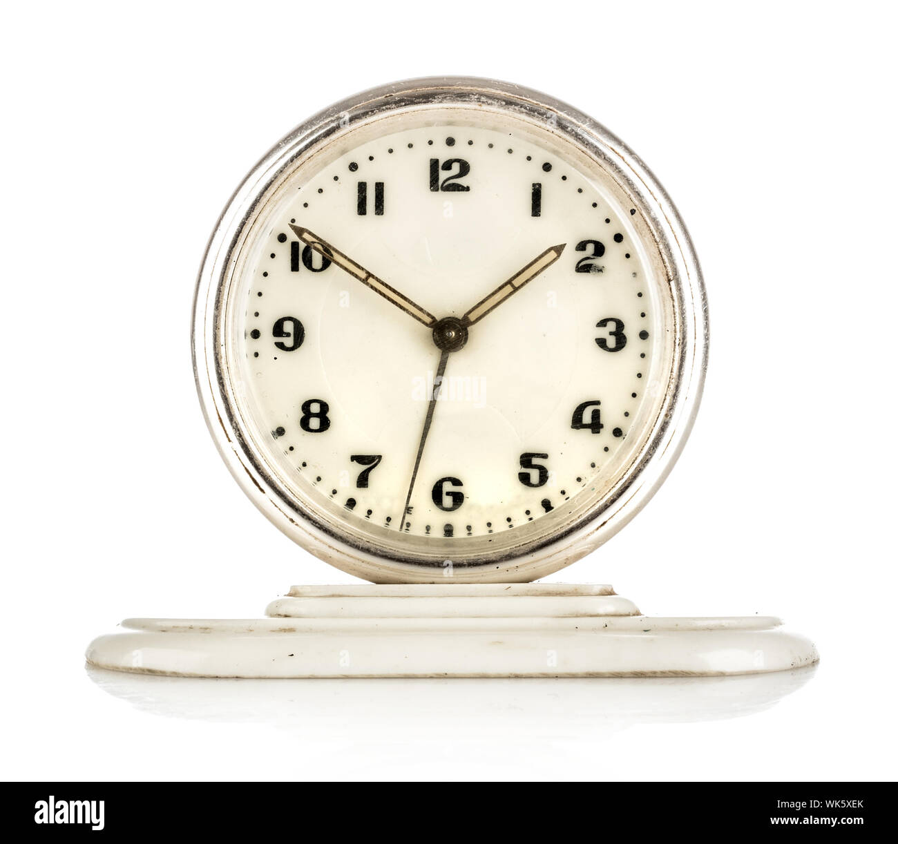 Old clock on a white background Stock Photo - Alamy