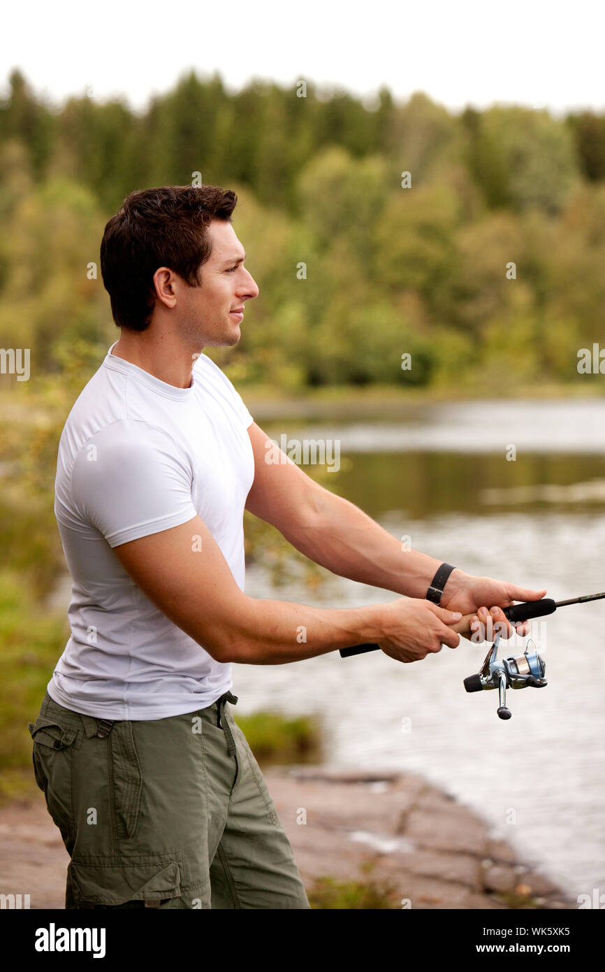 Portrait fisherman fishing pole hi-res stock photography and images - Alamy