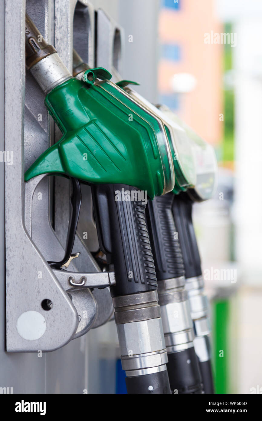 Detail of a fuel pump in a gas station Stock Photo - Alamy