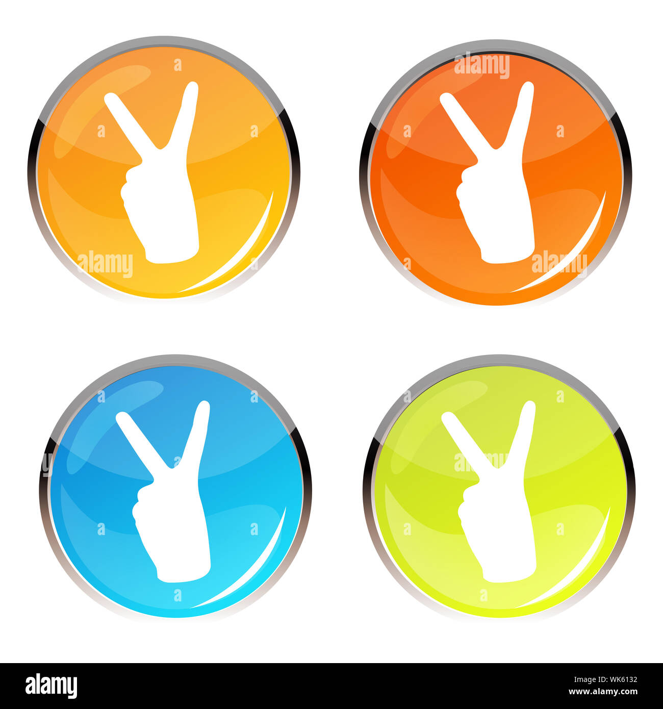 illustration of sign of victory on white background Stock Photo - Alamy