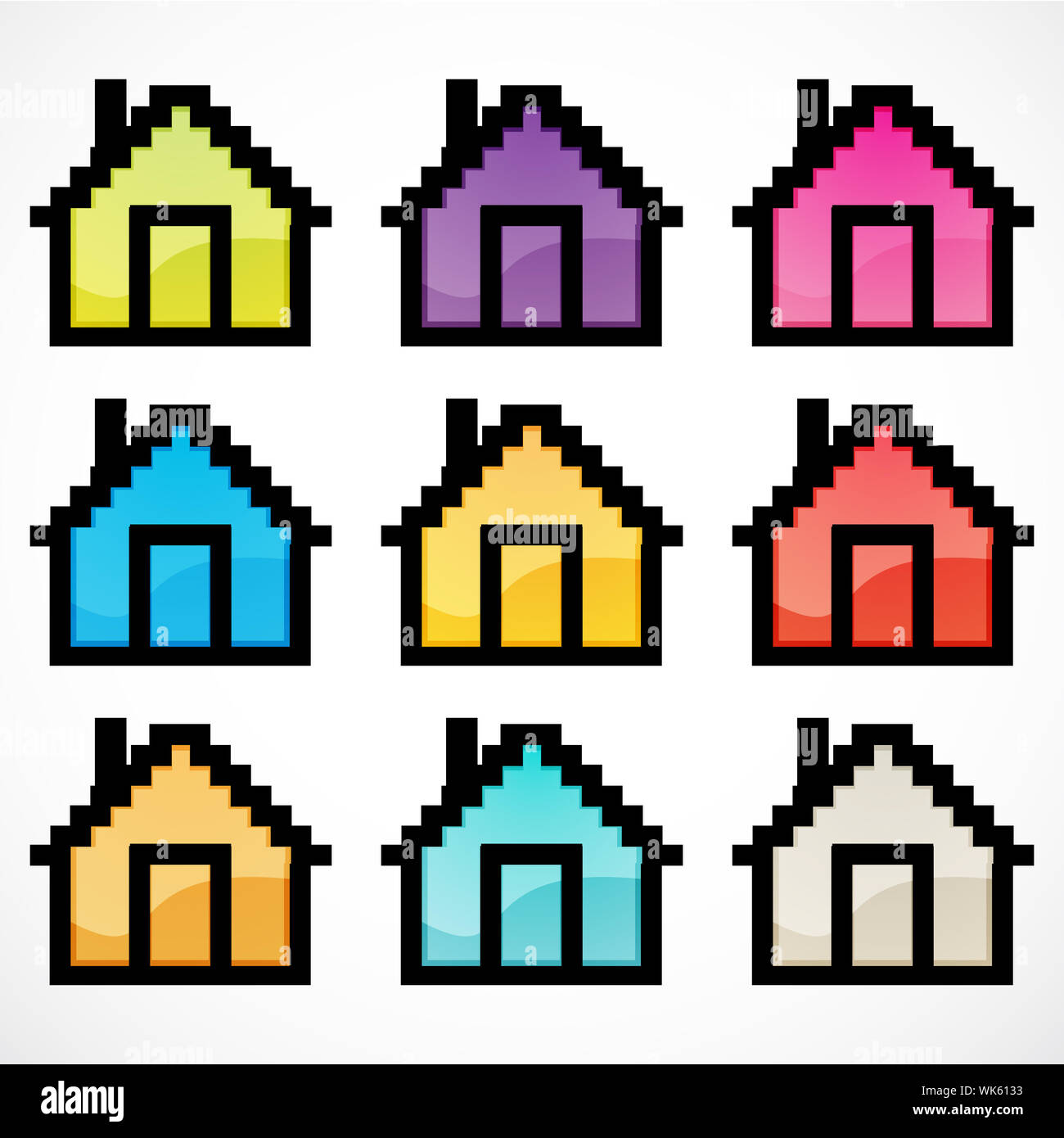 illustration of group of homes Stock Photo - Alamy
