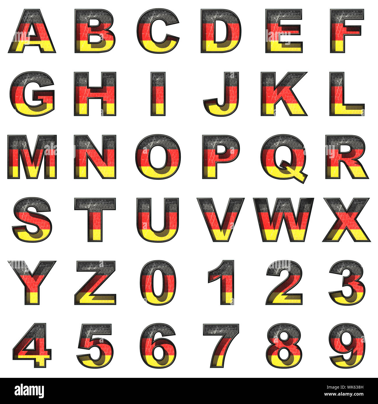 Germany alphabet set on white background Stock Photo - Alamy