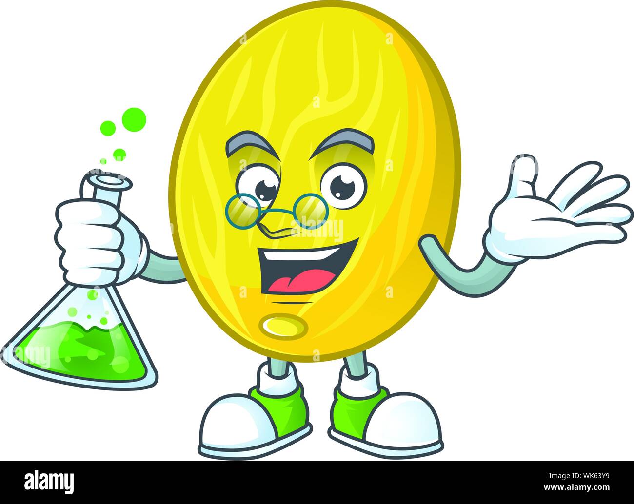 Professor melon cartoon character on white background vector ...