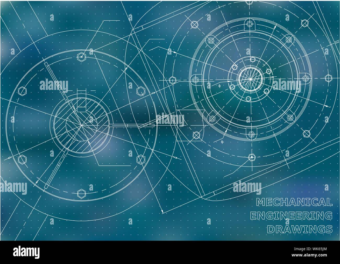 Mechanical engineering drawings. Background for inscription. Vector ...