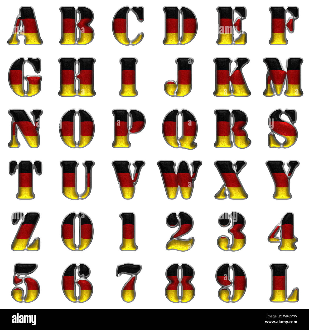Germany alphabet set on white background Stock Photo - Alamy