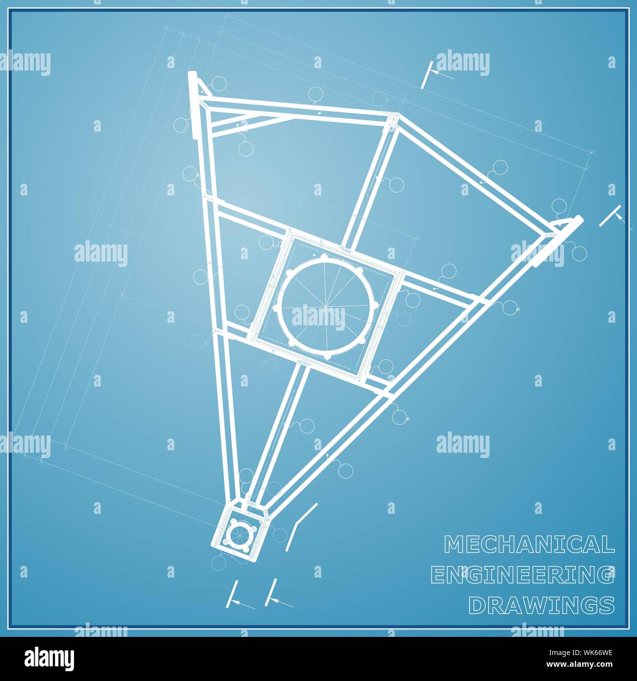Mechanical engineering drawings. Engineering background Vector blue and ...