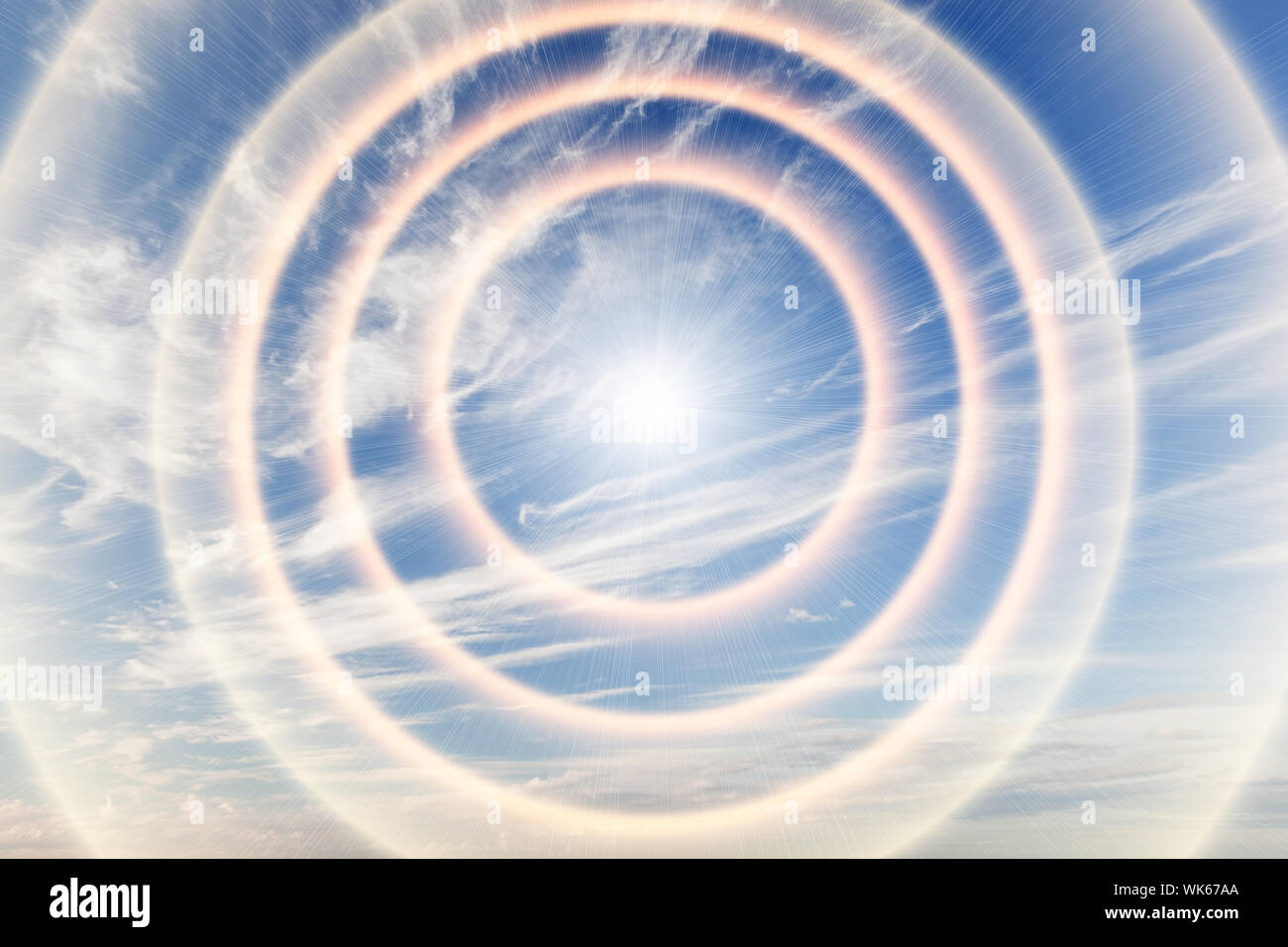 Tunnel of light towards heaven, sun. Concepts of religion, God ...