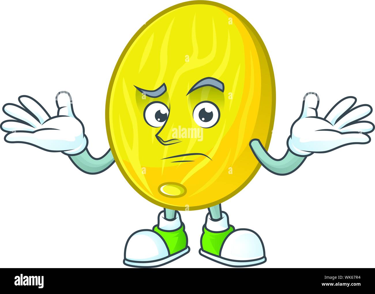 Grinning melon cartoon character on white background vector ...