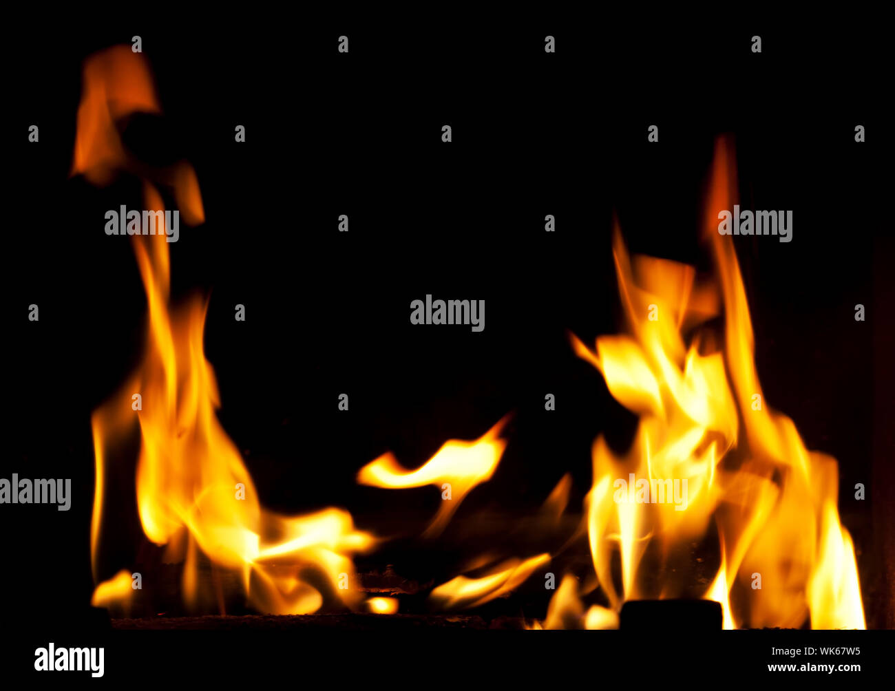 Fire flames on black background. A photograph Stock Photo - Alamy