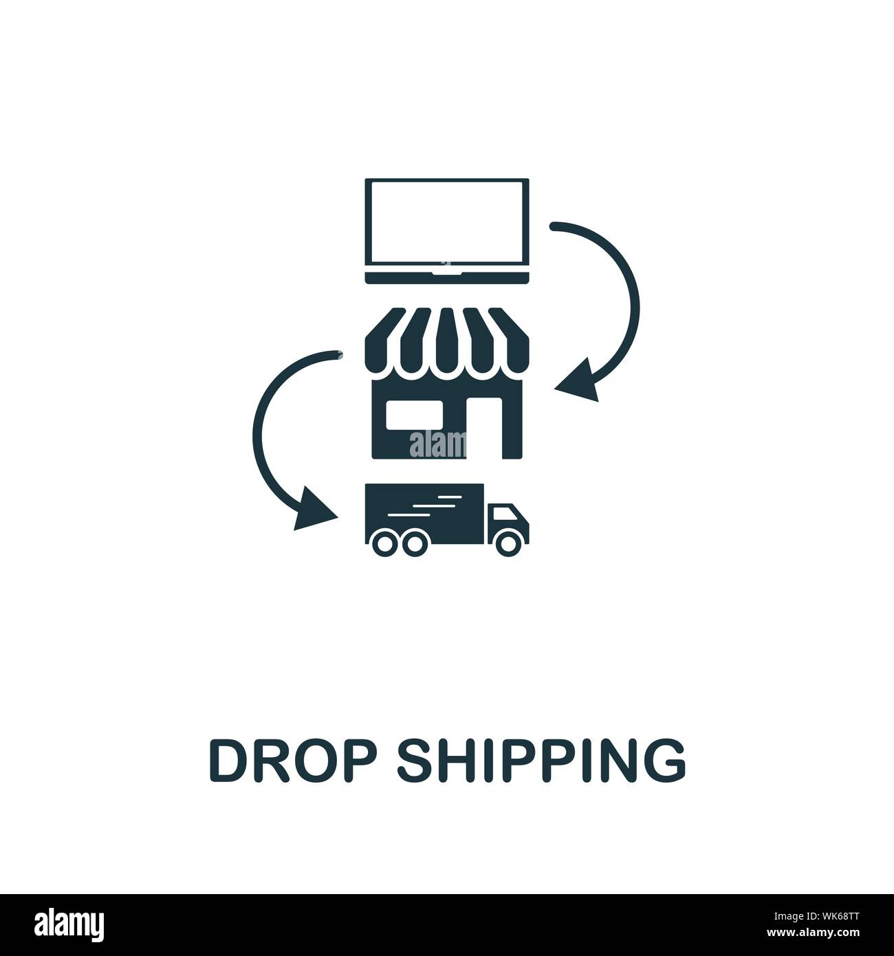 Drop Shipping vector icon symbol. Creative sign from passive income ...