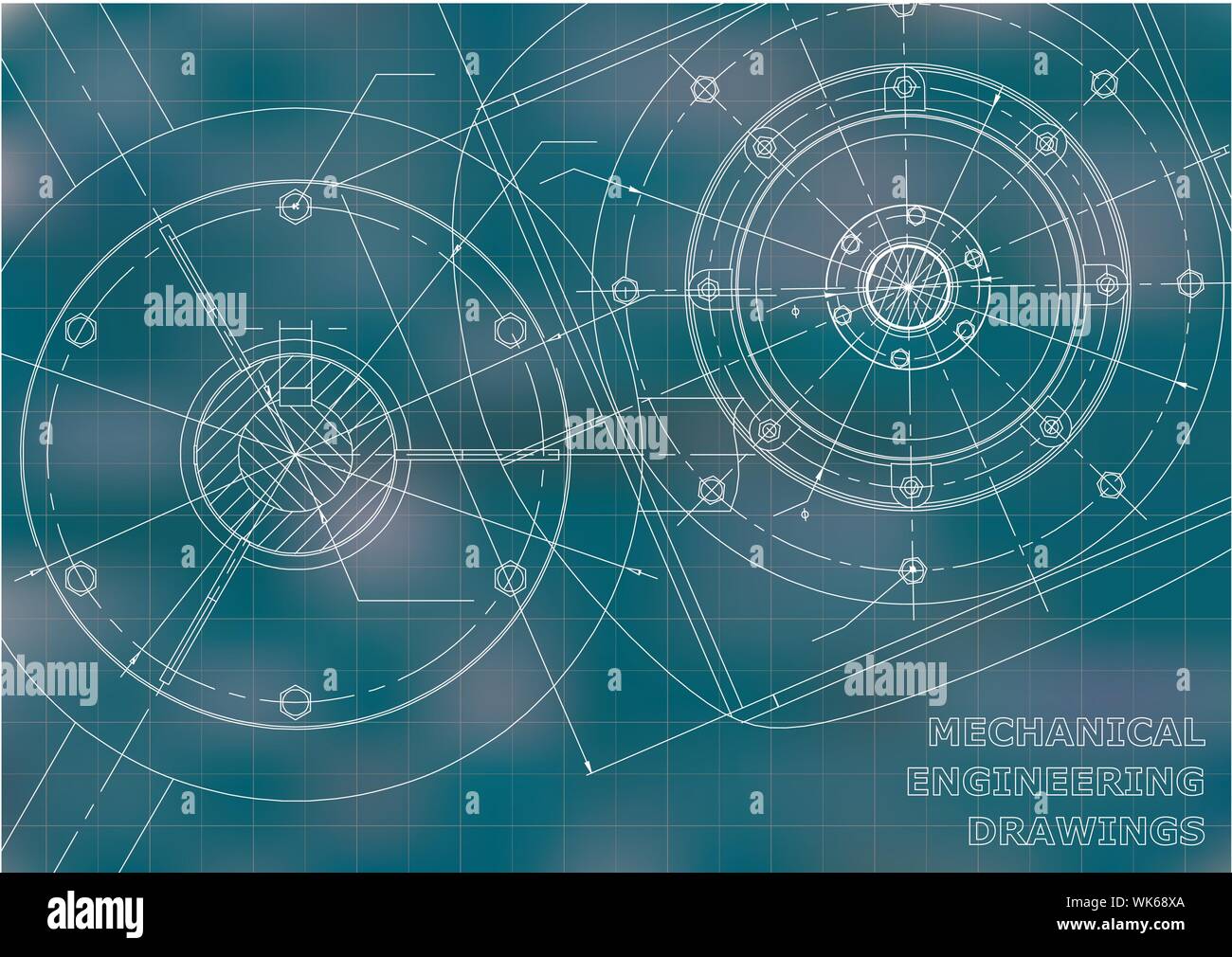 Mechanical engineering drawings. Background for inscription. Vector ...