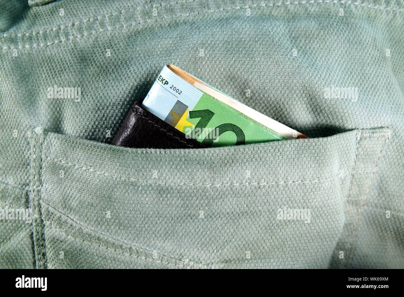 100 euro notes in pocket hi-res stock photography and images - Alamy