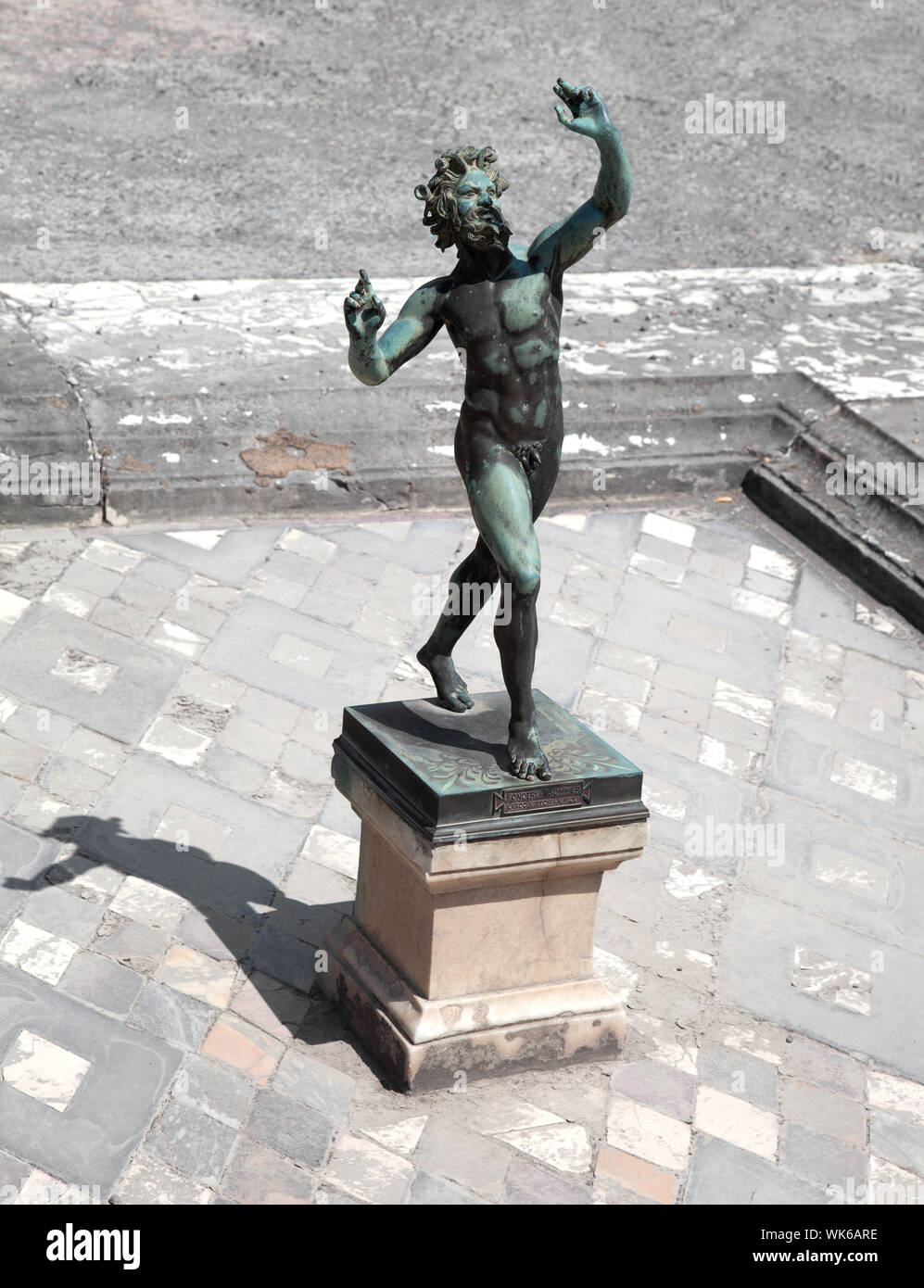 Dancing Faun statue, House of the Faun, Pompeii Stock Photo - Alamy