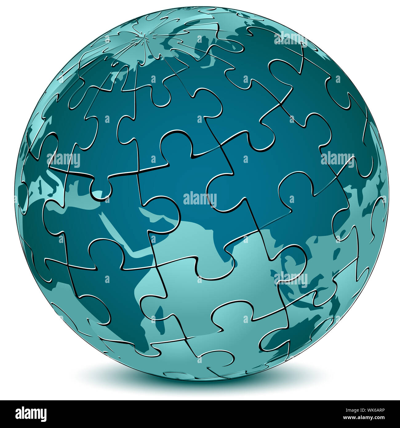 illustration of earth jigsaw puzzle on white background Stock Photo - Alamy