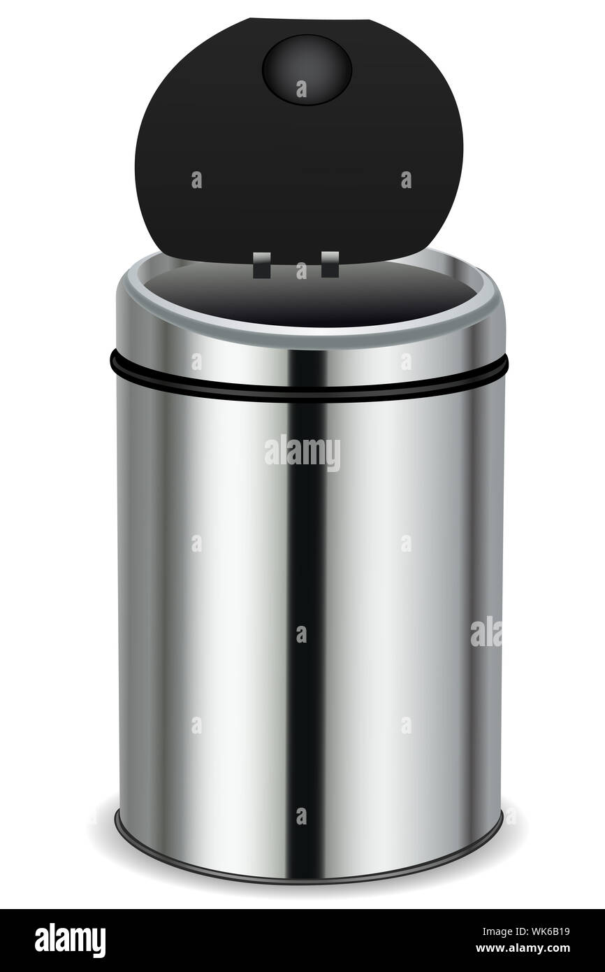 illustration of dust bin on white background Stock Photo - Alamy