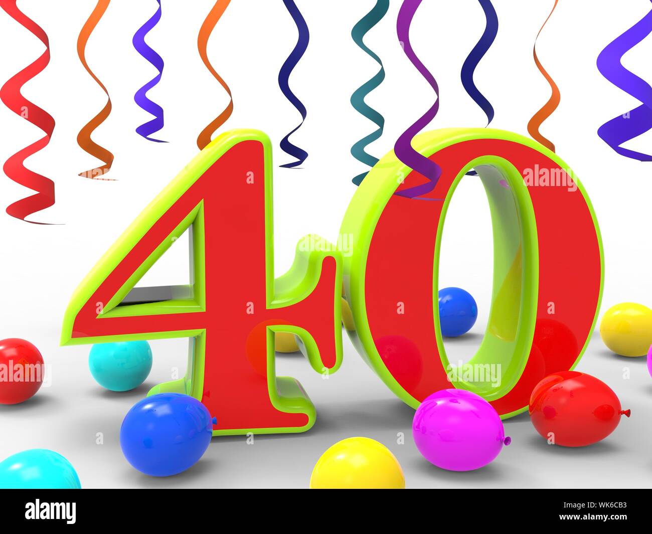 Number Forty Party Showing Fortieth Birthday Party Or Celebration Stock ...