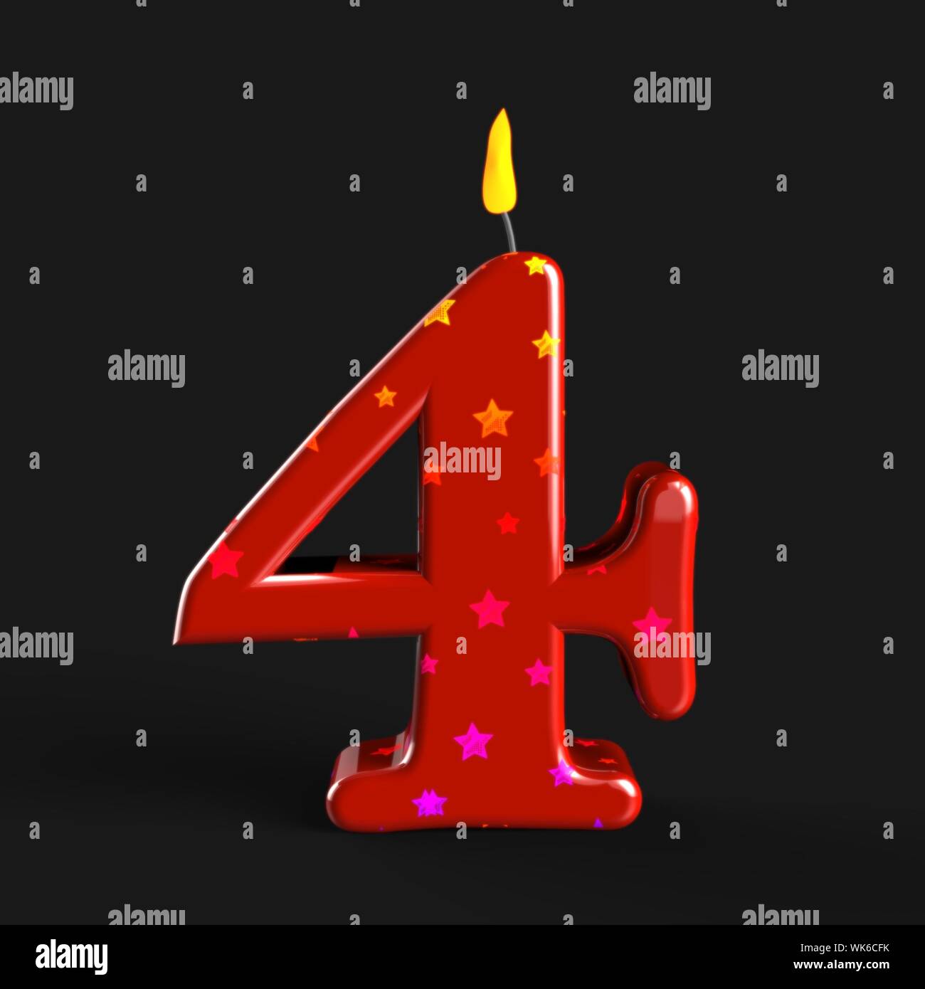 Number Four Candle Meaning Wax Cake Candle Or Birthday Candle Stock ...