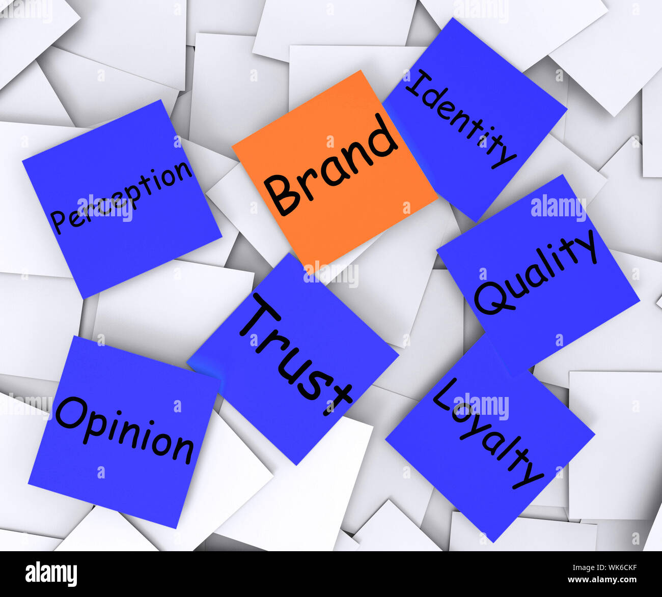 Brand Post-It Note Meaning Company Marketing And Identity Stock Photo ...